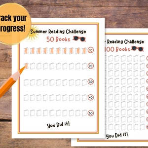 Summer Reading Challenge, Printable Reading Challenge Tracker Bundle - Etsy