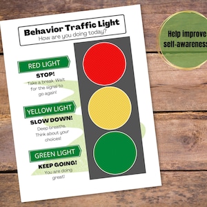Traffic Light Behavior Chart, Printable Behavior Chart for Kids - Etsy