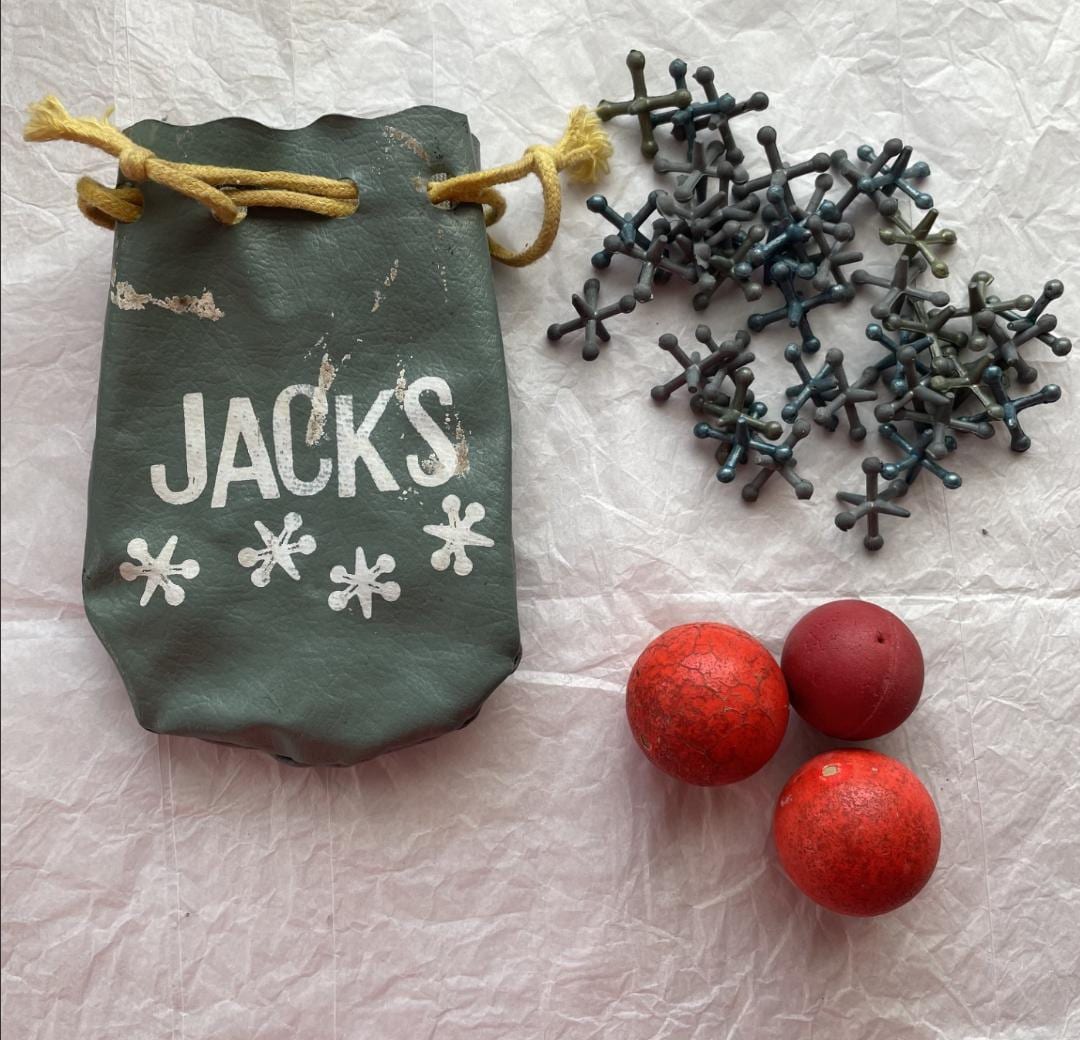 Vintage Ball and Jacks Game With Original Bag, 1960s Ball and Jacks ...