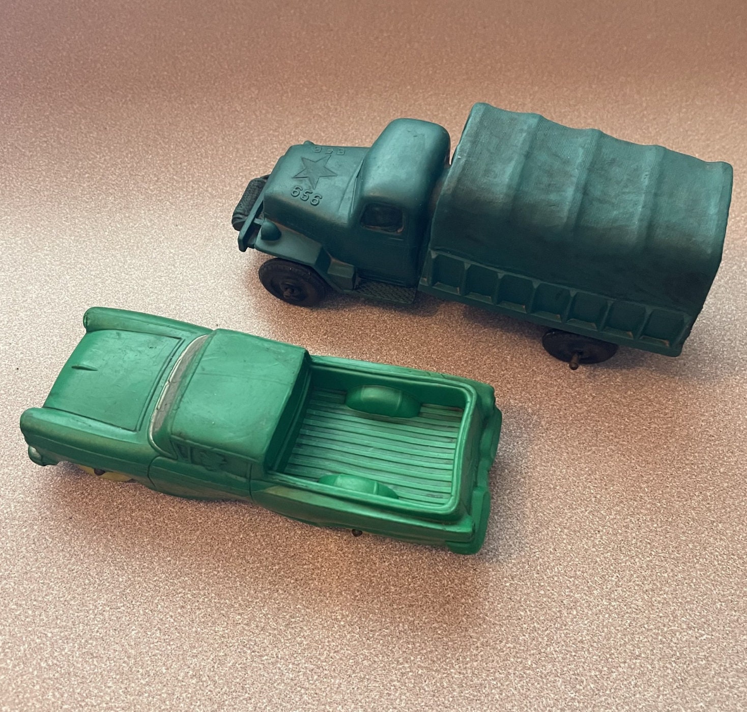 Vintage Auburn Ford Ranchero Toy Truck and Military Toy Truck 656 ...