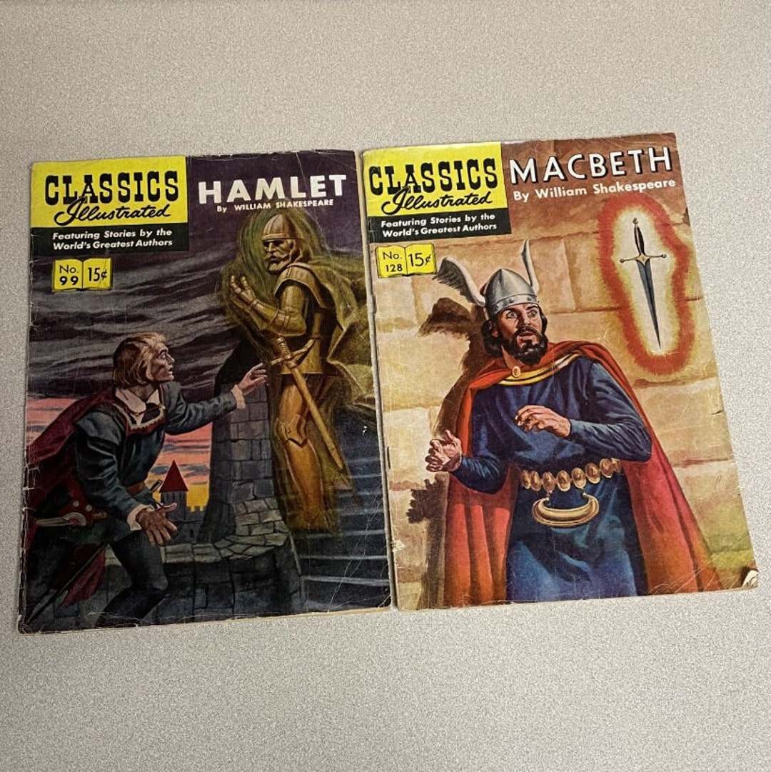 1950s Classics Illustrated Macbeth Number 128 and Hamlet Number 99 ...