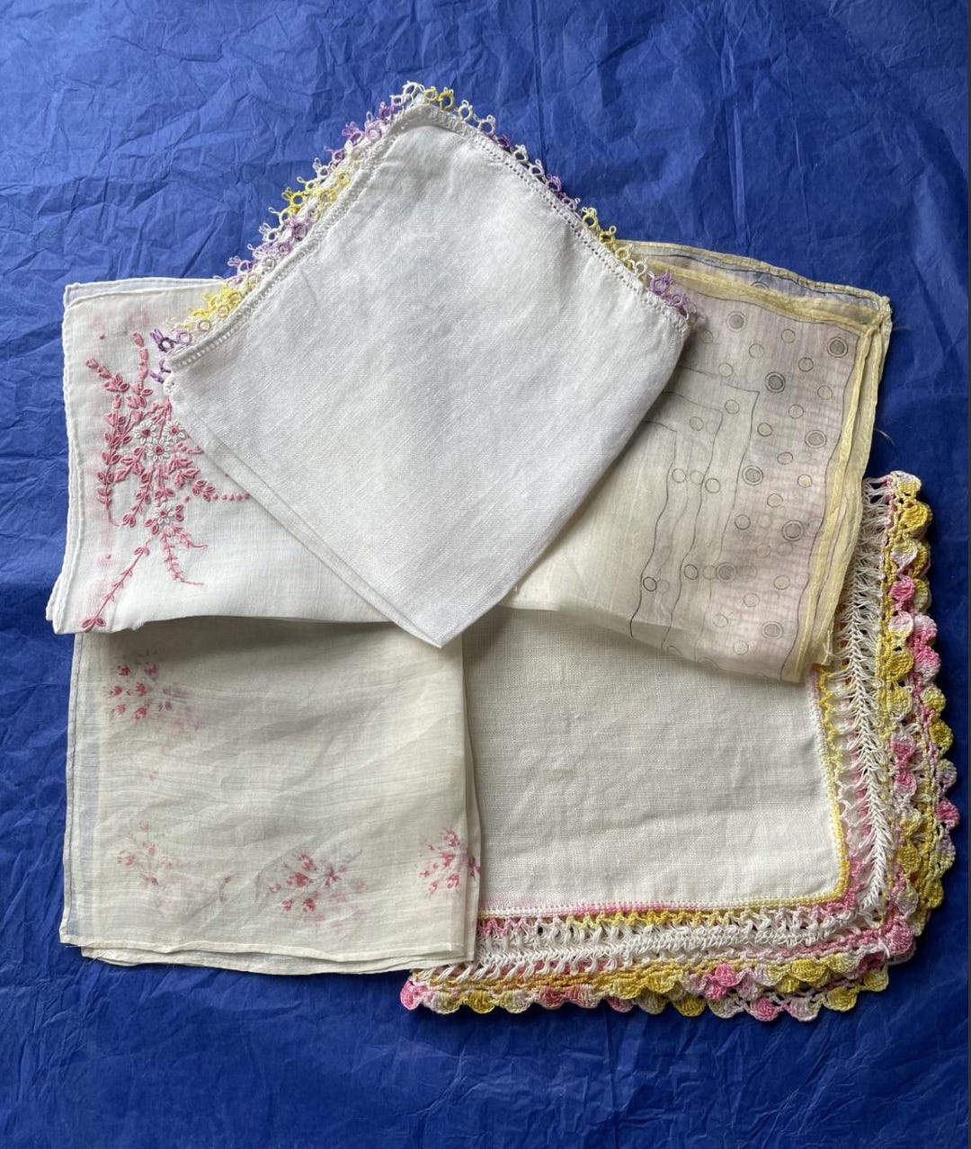 1950s Collection of 5 Pastel Cotton and Linen and Silk and Crocheted ...