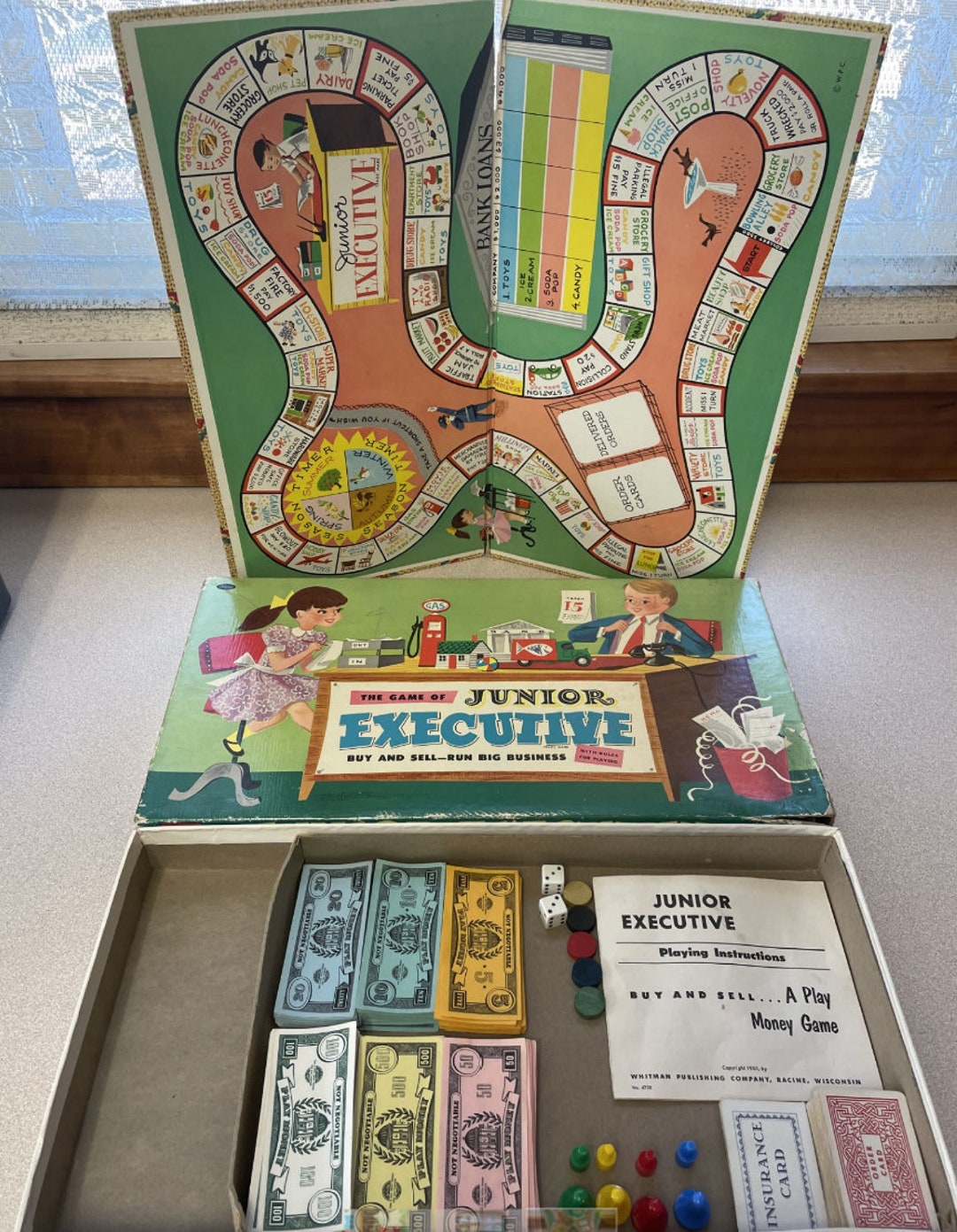Vintage Junior Executive Board Game, 1950s Junior Executive Board Game ...