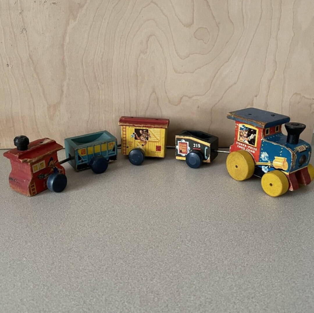 1950s Wooden Fisher-price Choo Choo Train Pull Toy, Vintage Fisher ...