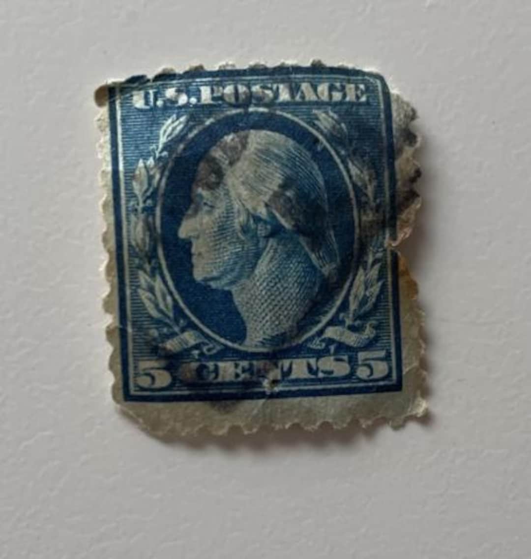 1919 George Washington 5 Cents Postage Stamp, Vintage George Washington ...