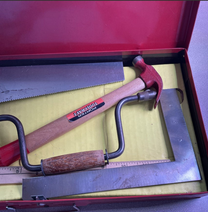 Vintage Porter Toolcraft Tools for the Young Carpenter Toolbox and ...