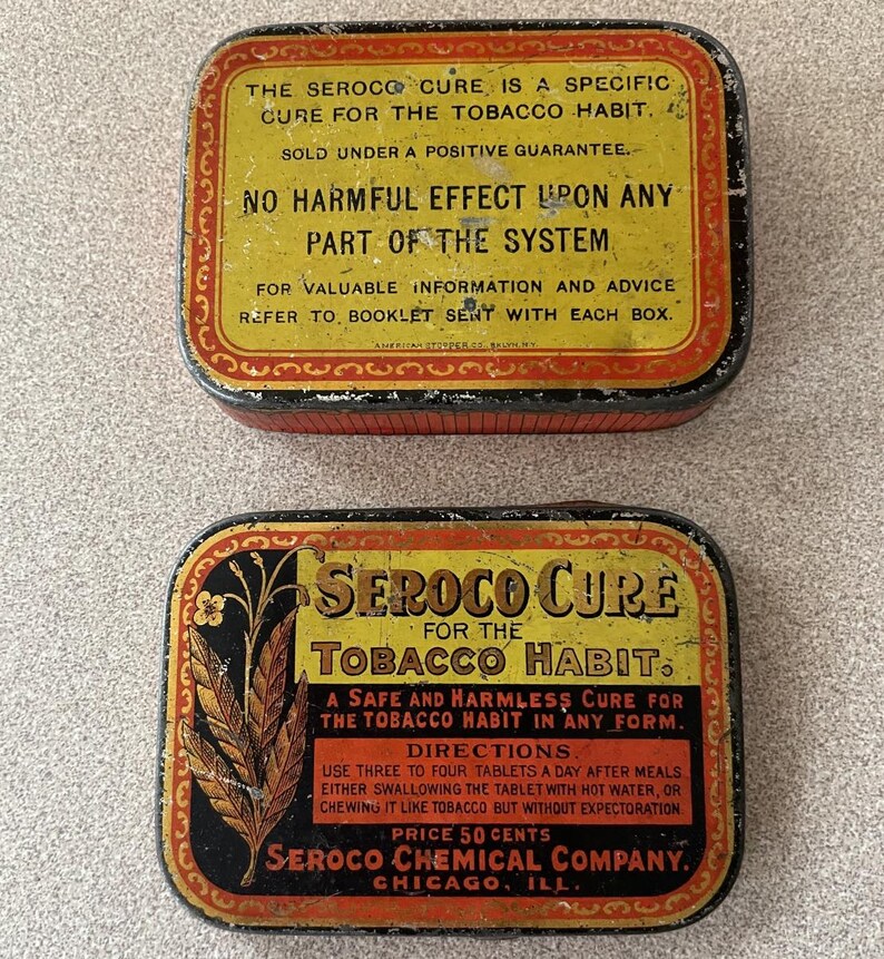Antique 1890s Seroco Cure for the Tobacco Habit Tin - Etsy