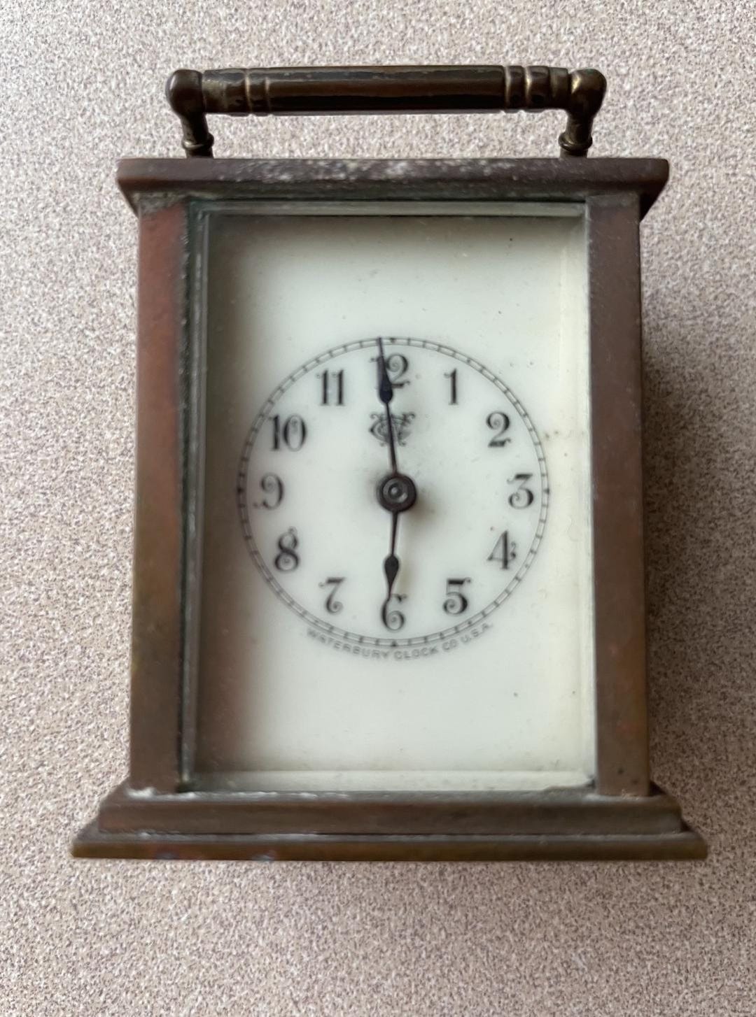 Antique Miniature Carriage Clock for PARTS, Waterbury Clock Company ...