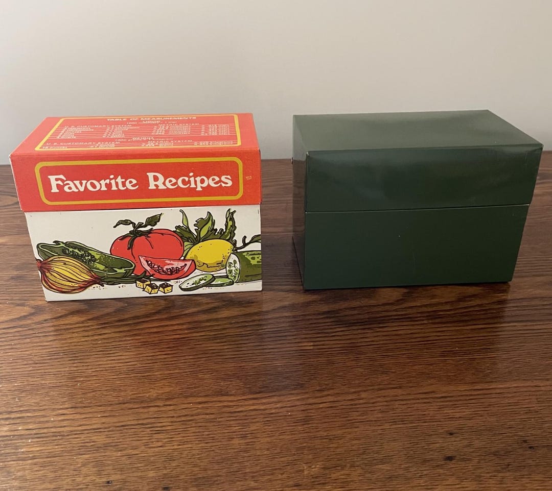 Vintage Metal Recipe Boxes, 1970s Metal Recipe Boxes, Vintage 1970s ...