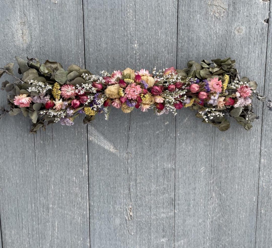 Spring Dried Flower Swag With Seed Pod Flower - Etsy