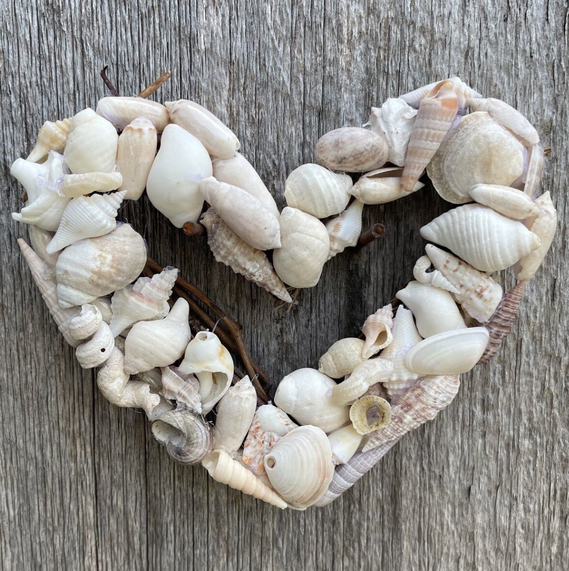 Tiny Shell Heart Wreath Mini Shell Heart Wreath Coastal Tiny - Etsy