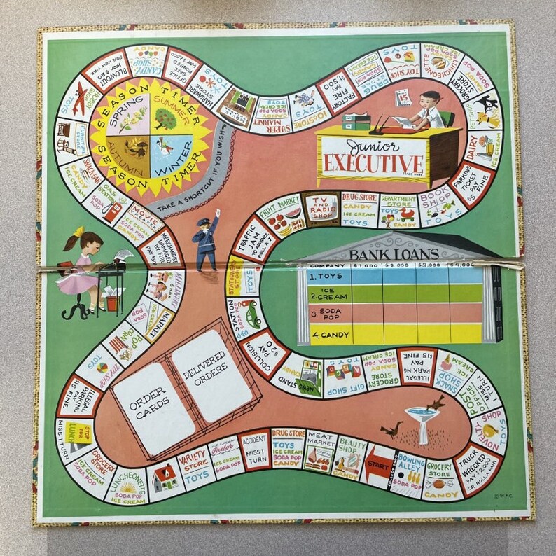 Vintage Junior Executive Board Game, 1950s Junior Executive Board Game ...