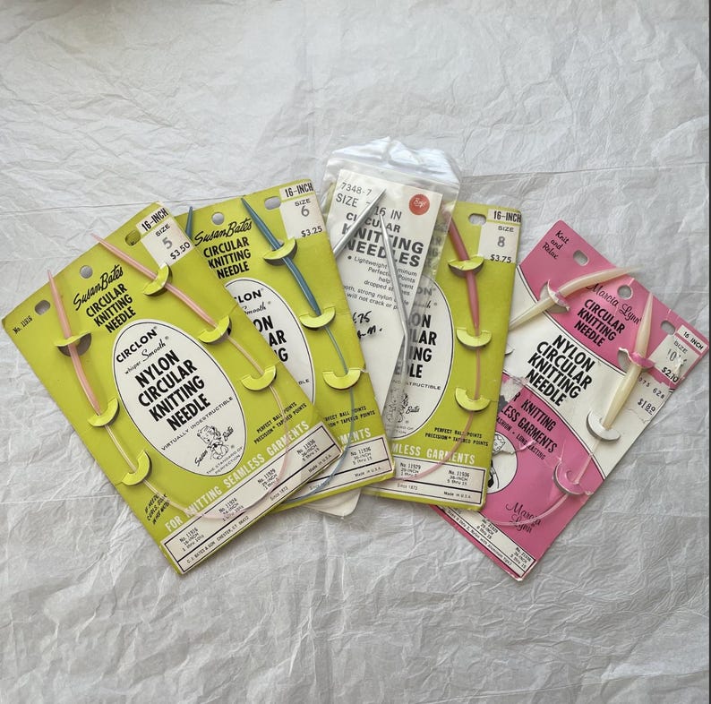 Vintage Nylon Circular Knitting Needles, 1960s-70s - Etsy