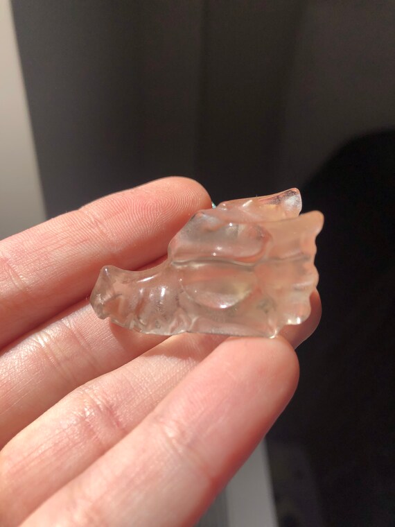 Smoky Quartz Dragon Head Mini Crystal Carving - Etsy