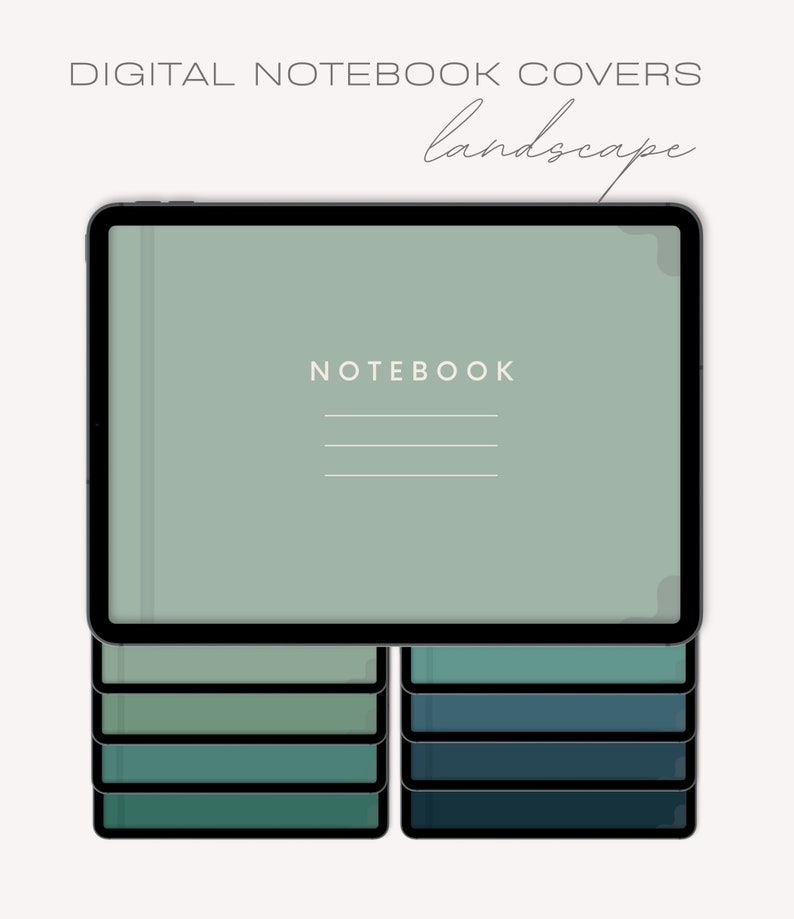 Digital Notebook Cover / Goodnotes Cover / Notability Cover / Green ...