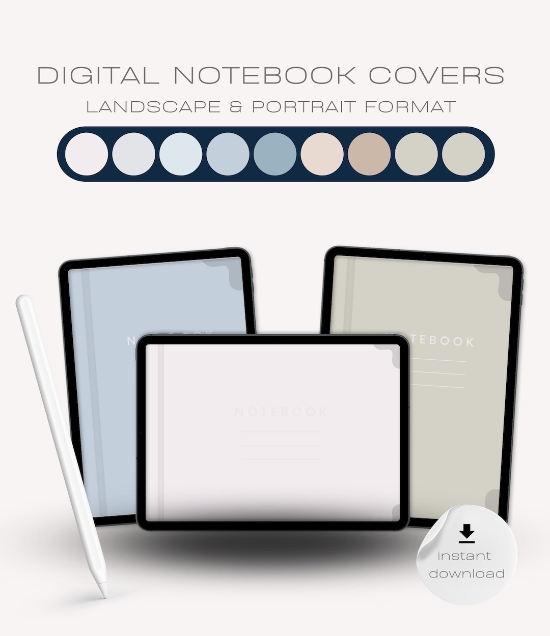 Digital Notebook Cover / Goodnote Cover / Notability Cover / Beige ...