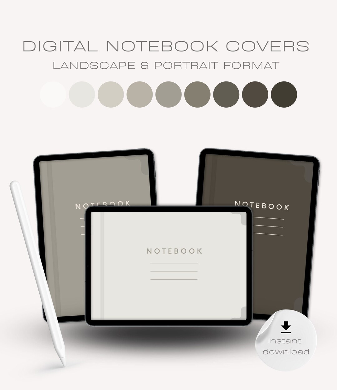 Digital Notebook Cover / Goodnotes Cover / Notability Cover / Beige ...