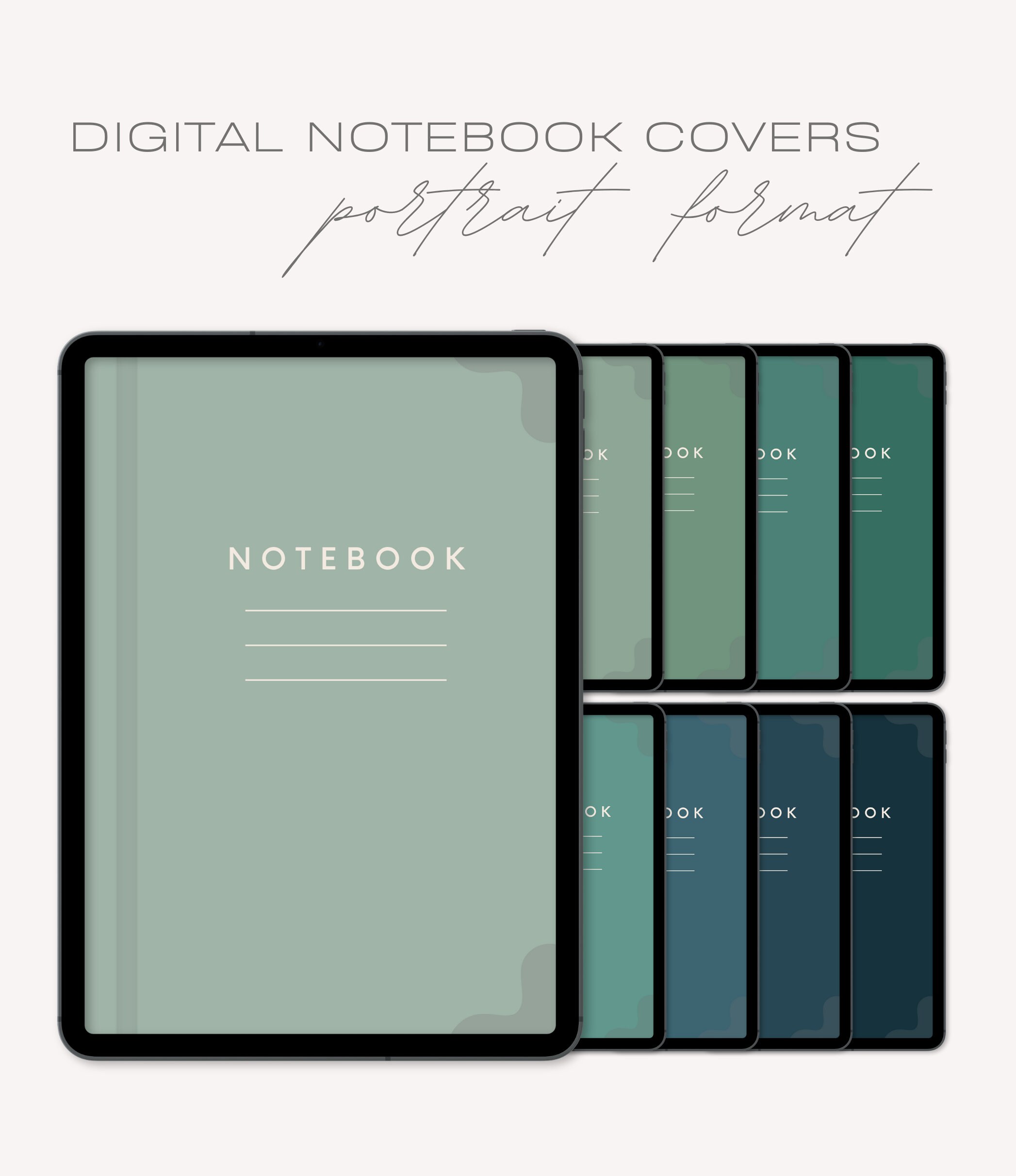 Digital Notebook Cover / Goodnotes Cover / Notability Cover / Green ...