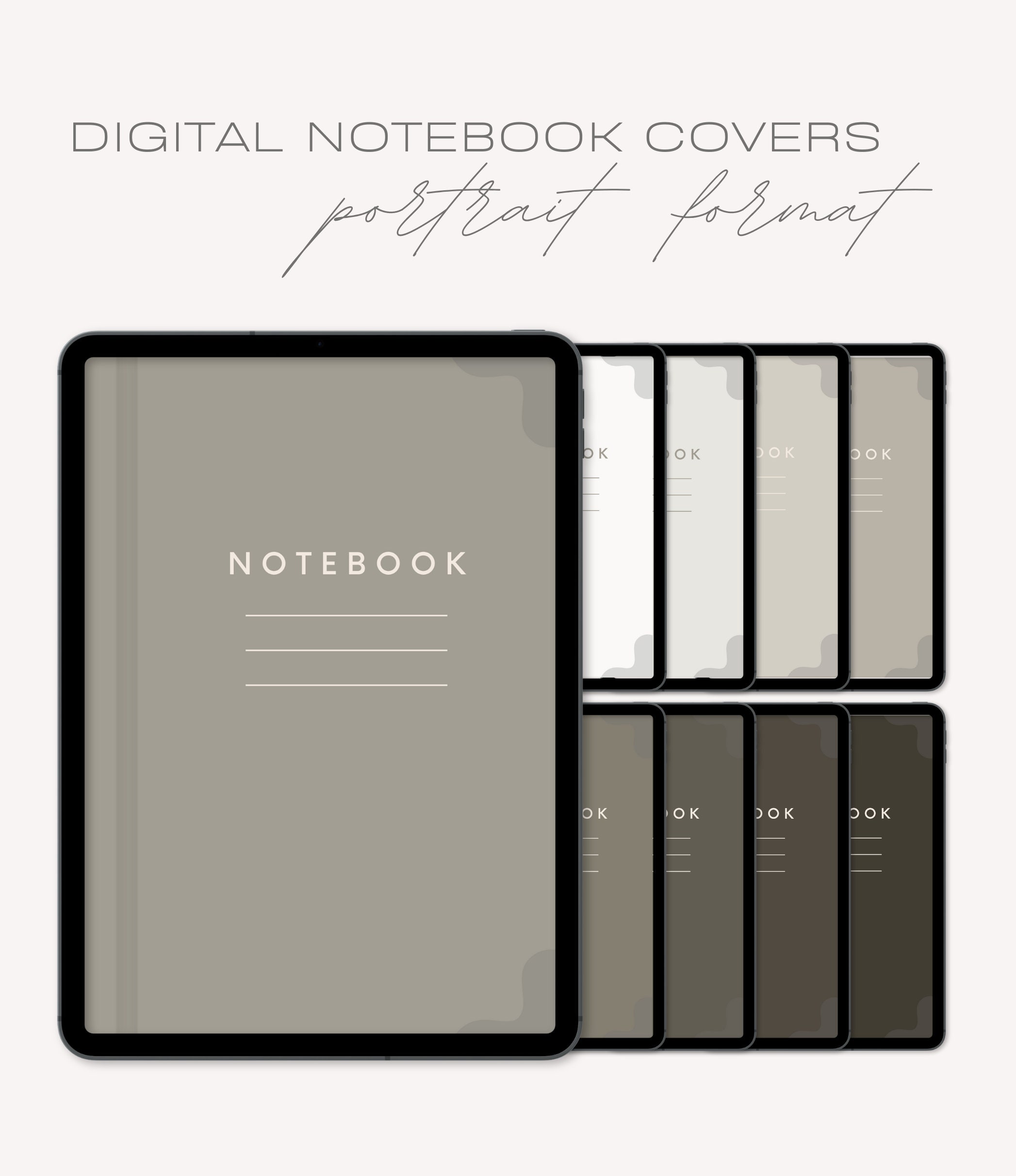 Digital Notebook Cover / Goodnotes Cover / Notability Cover / Beige ...