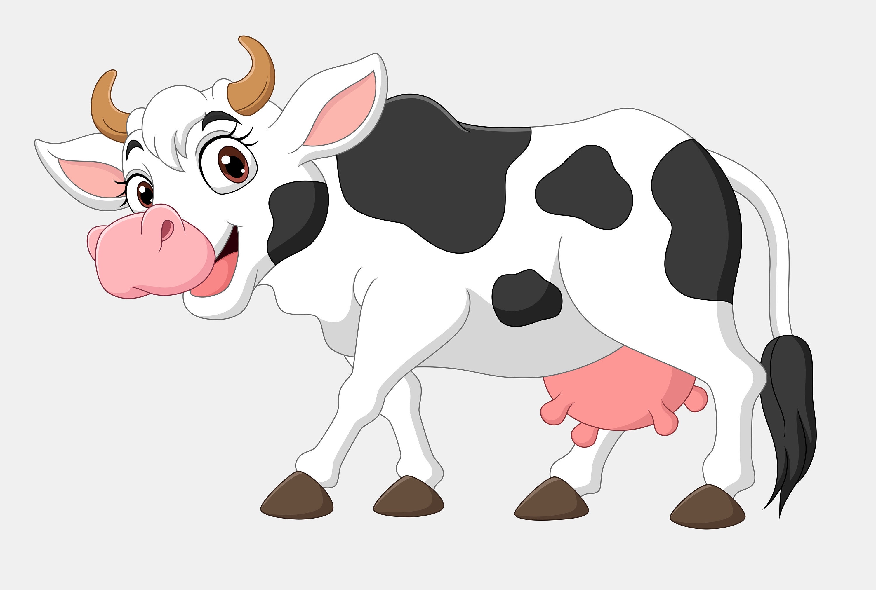Happy Cartoon Cow - Etsy