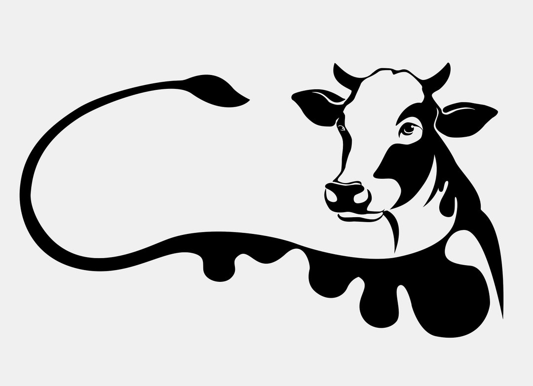 Cow With Tail Clipart Svg - Etsy