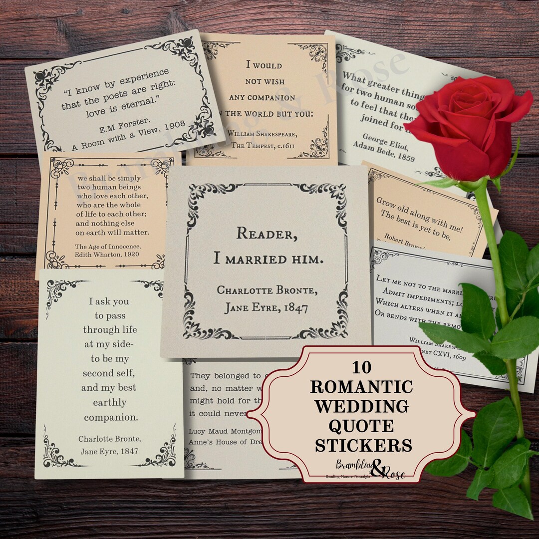 Love Quote Stickers, Wedding Quotes, Romantic Book Quotes, Classic ...