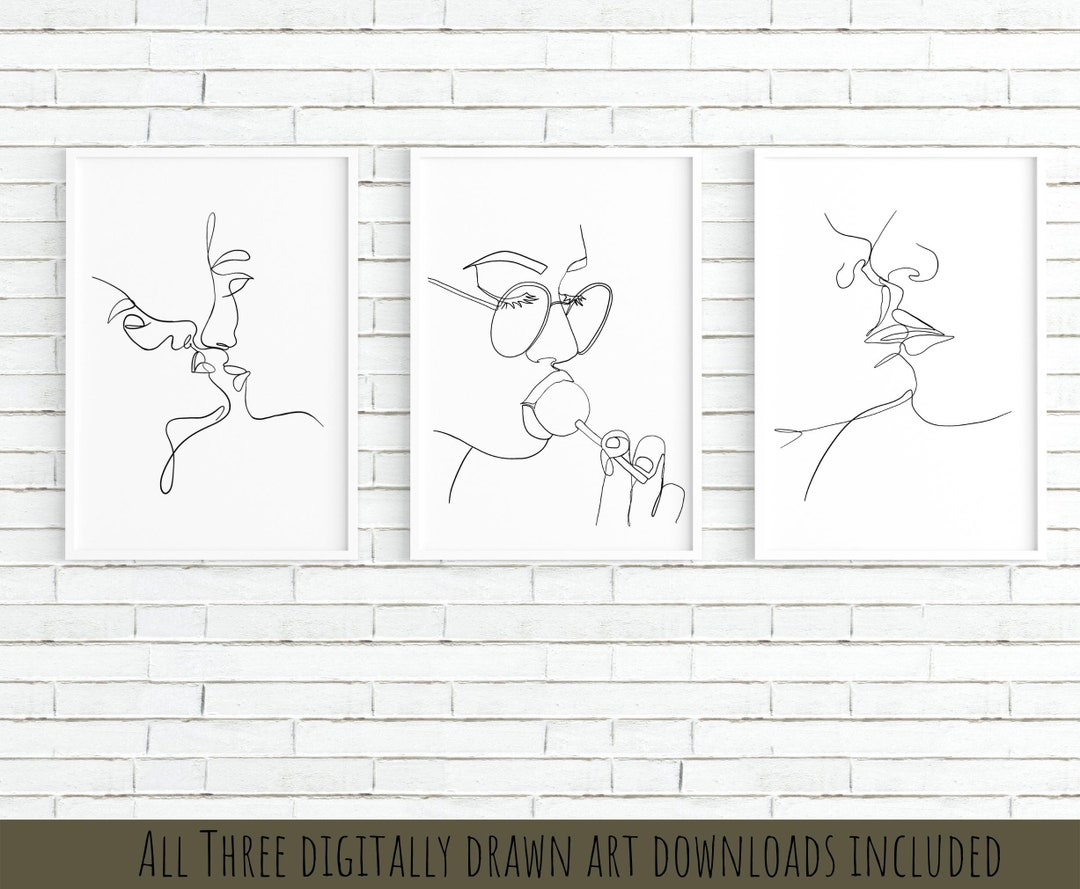 PRINTABLE Set of 3 Minimalist Line Art, Digitally Drawn, 300dpi, PDF ...