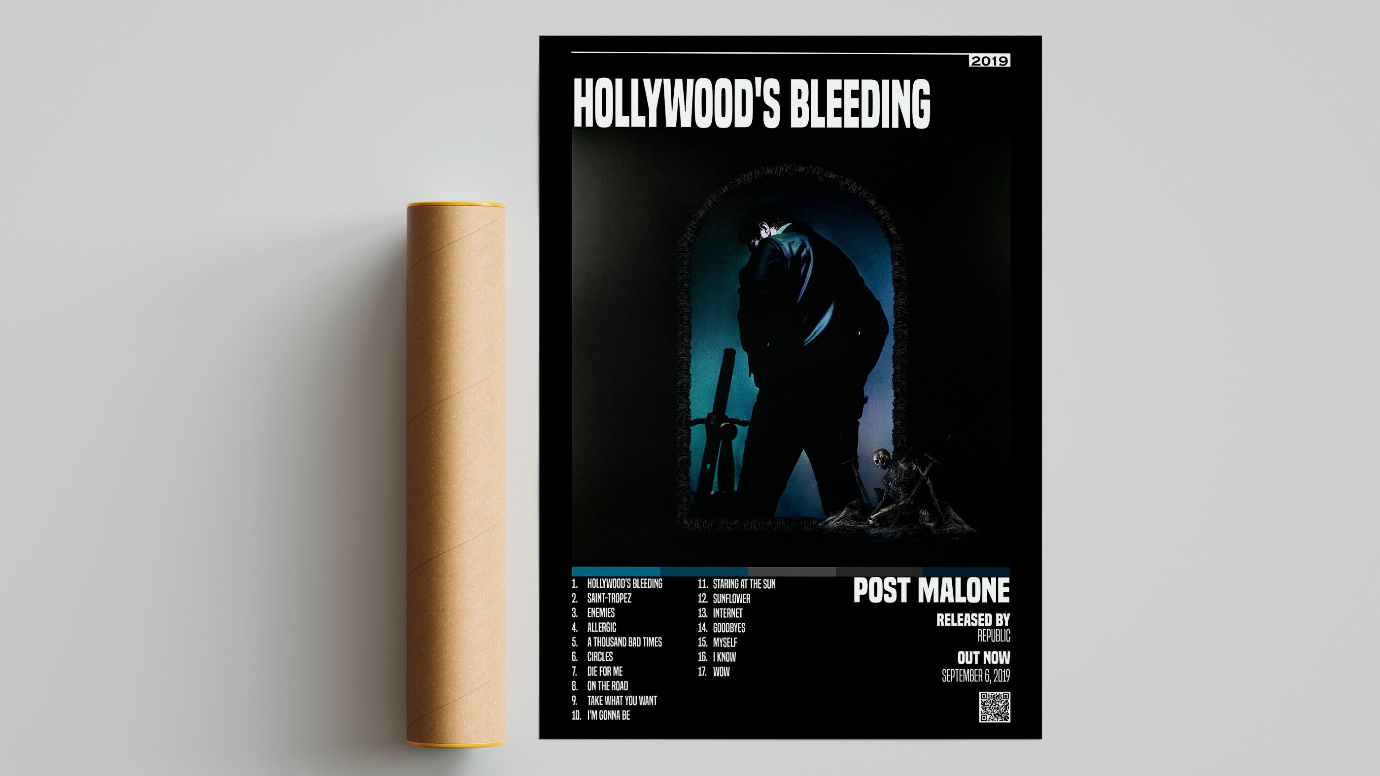 Post Malone Poster | Hollywood's Bleeding Poster sold by Aurora Felicia ...