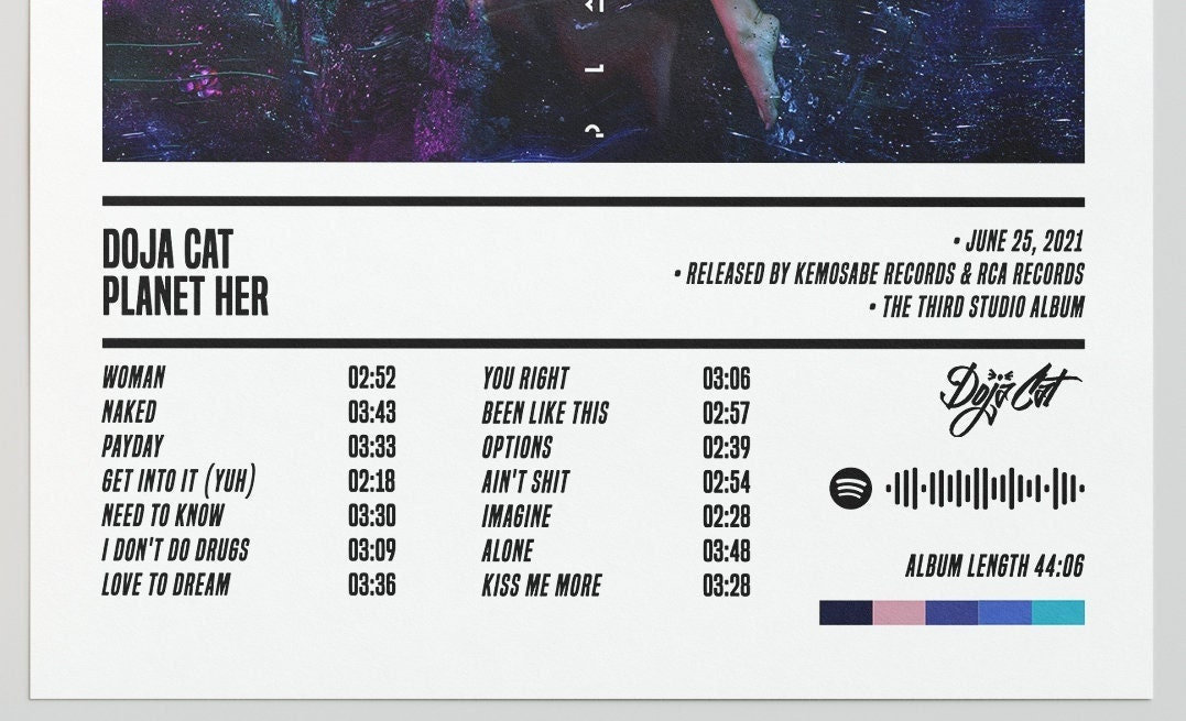 Doja Cat - Planet Her Poster | Doja Cat Poster | Doja Cats Album Cover ...