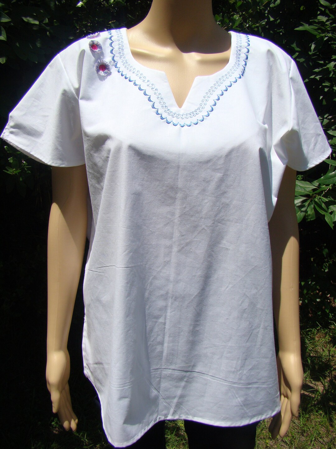 Embroidered 100% Cotton Fabric Tunic - Etsy