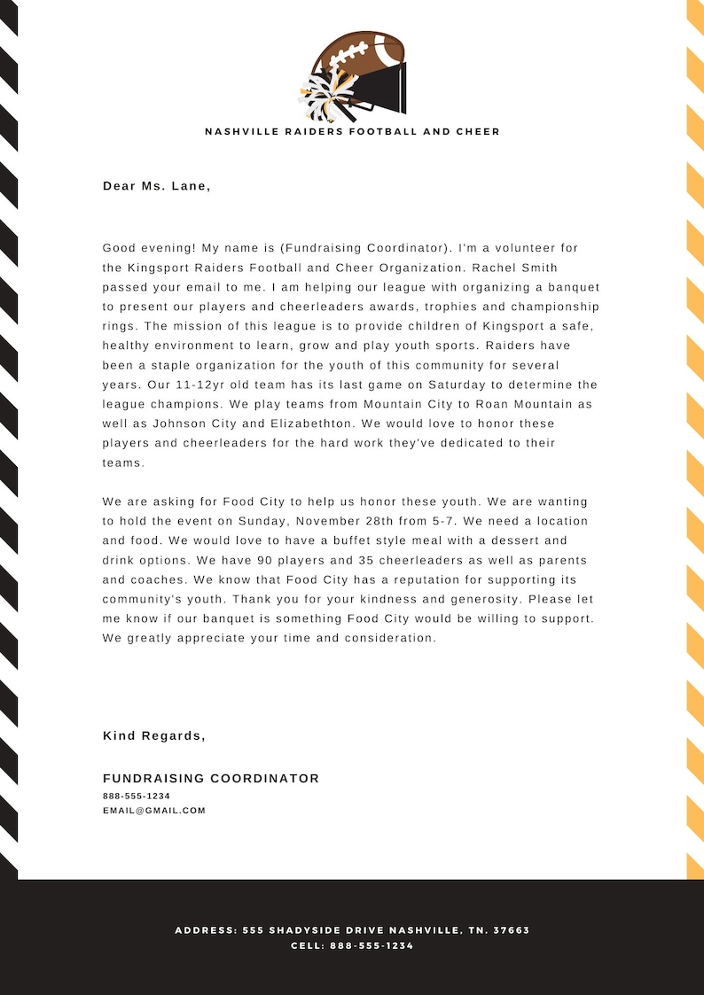 Donation Request Letter Template - Etsy