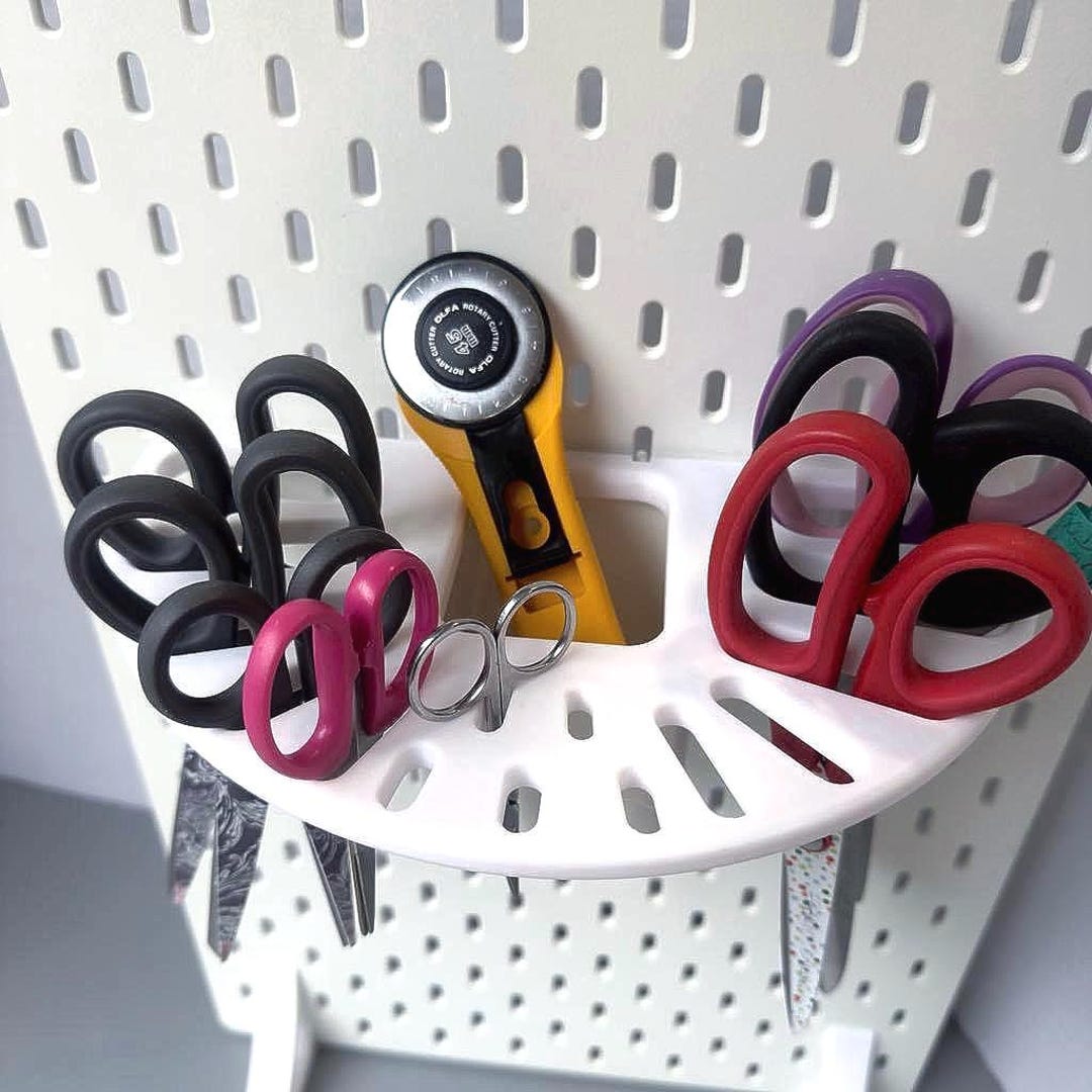 IKEA Skadis Compatible Scissor Holder – Pegboard Organiser for Craft and Sewing Rooms, (pot Not ...