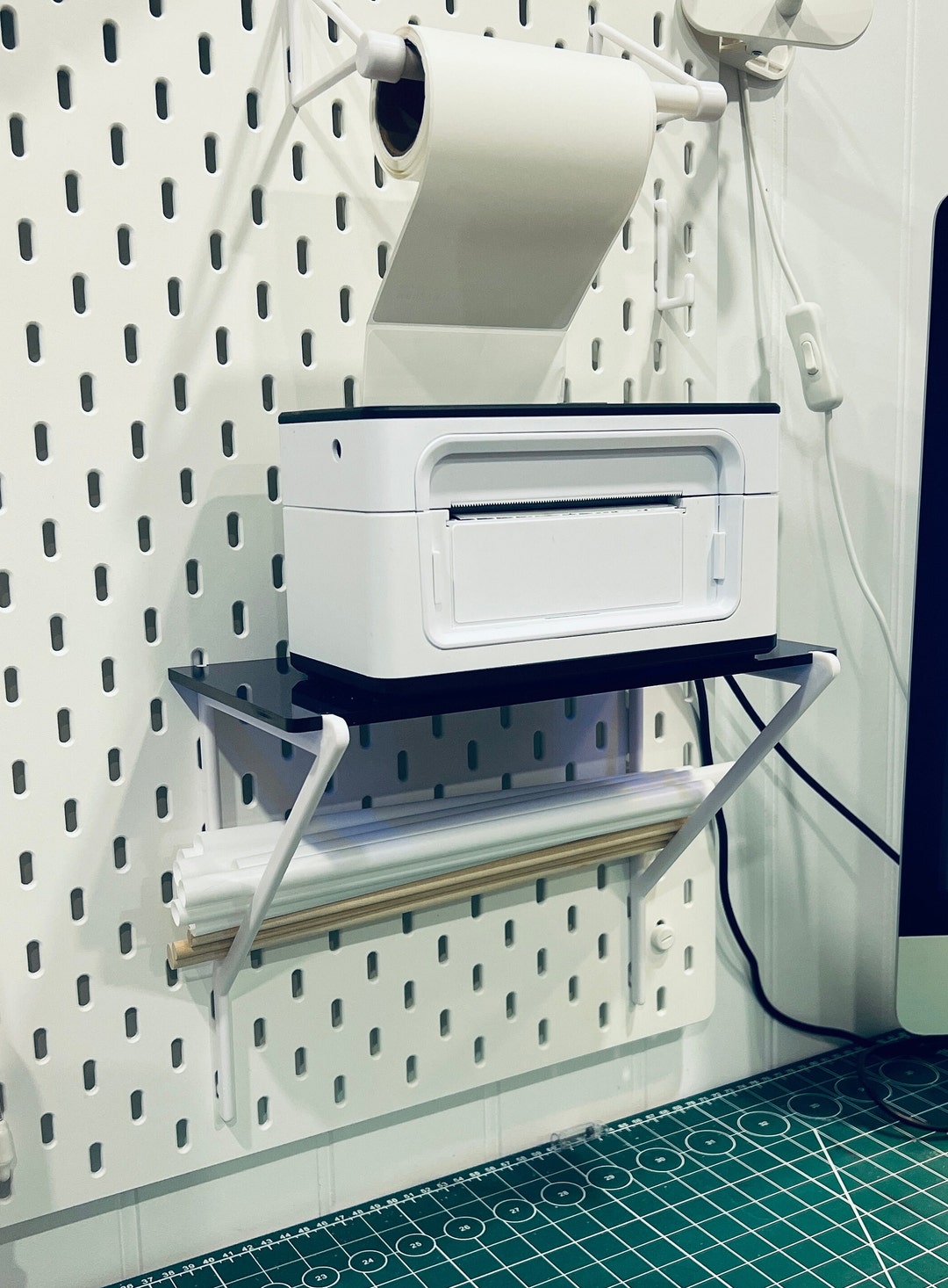 Title: IKEA SKADIS Compatible Thermal Printer Shelf - Wall Mount - Etsy