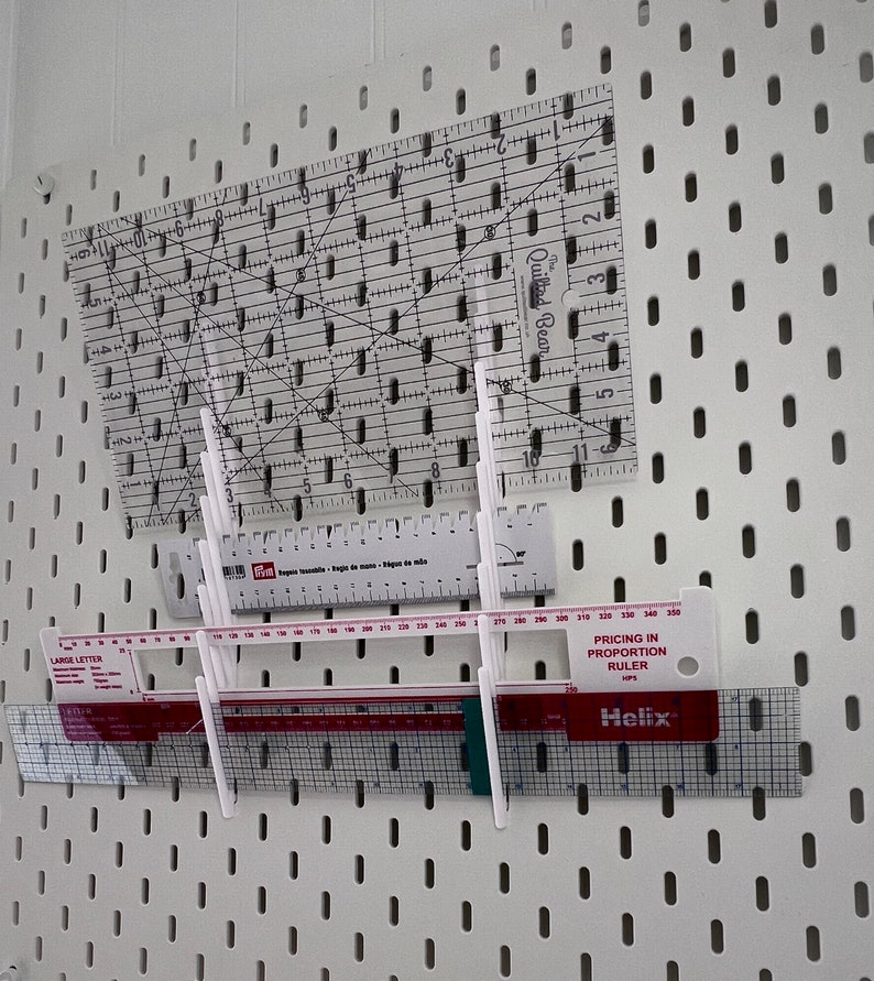 IKEA SKADIS Compatible Ruler Holder: 3D Printed PLA Pegboard Organiser ...