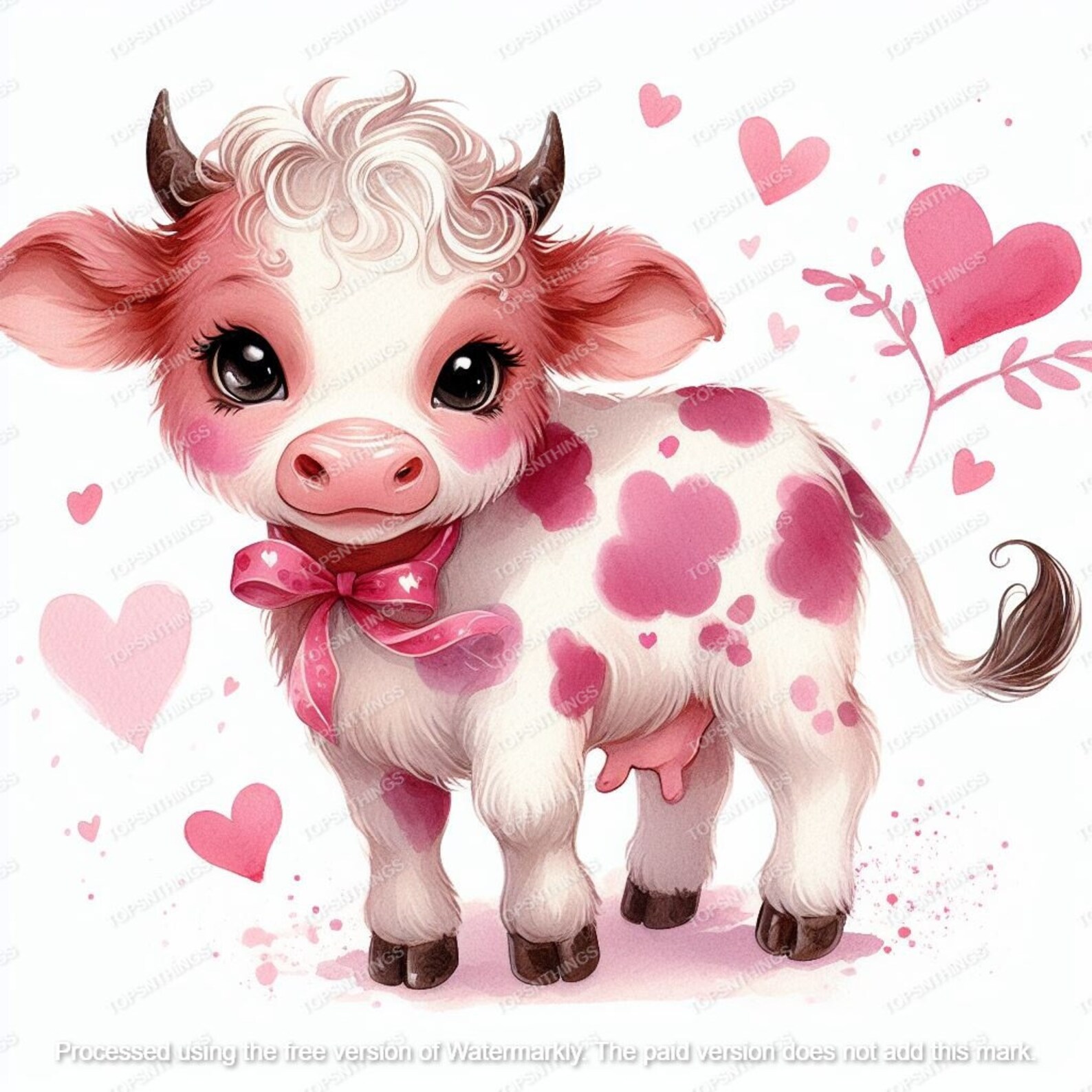Cute Valentines Cow Heart Digital Downloads - Etsy