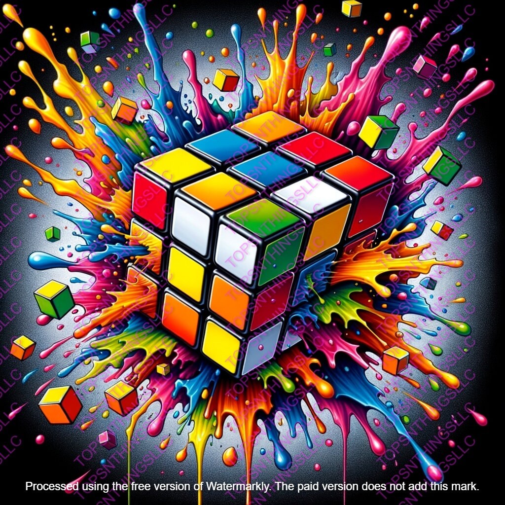Sublimation Rubix Cube Explosion, Remembering the 80s - Etsy
