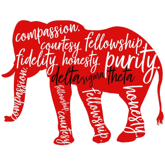 Delta Sigma Theta Devastating Elephantdiy Crafts,red Theta, 44% OFF