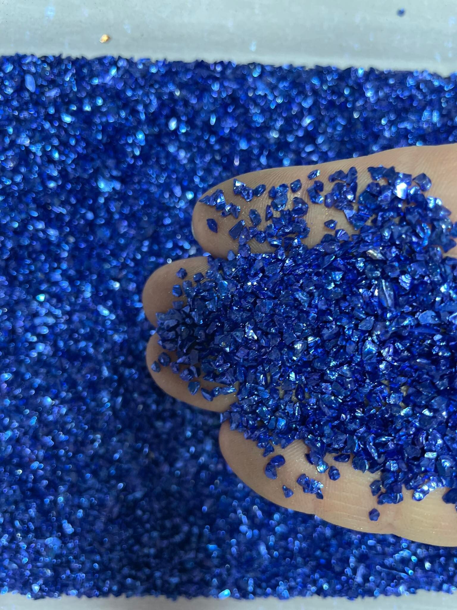Blue Glitter Stone - Etsy