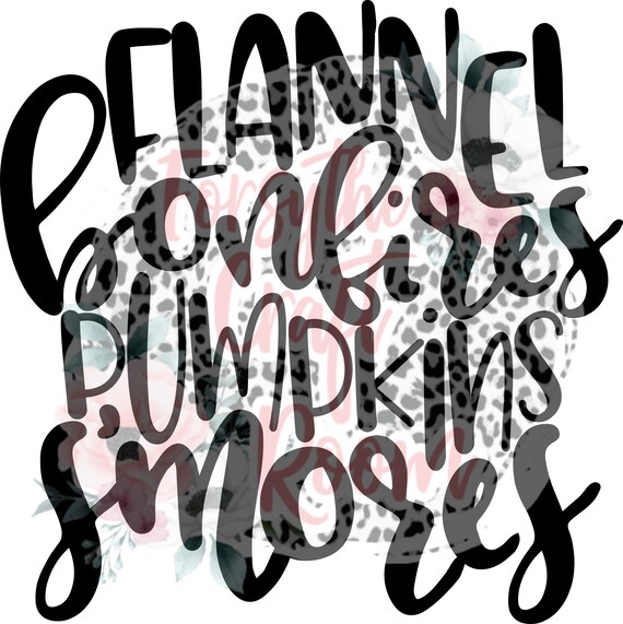 Flannel Bonfires Pumpkins Smores Sublimation Transfer - Etsy