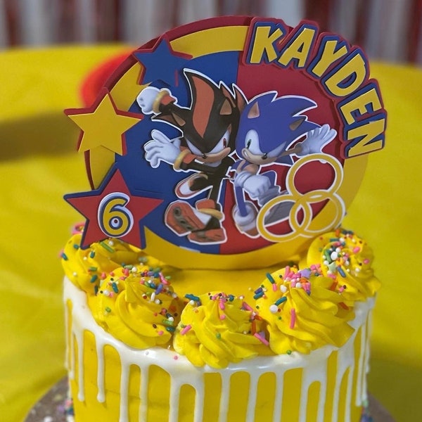 Sonic shadow cake topper - Etsy España