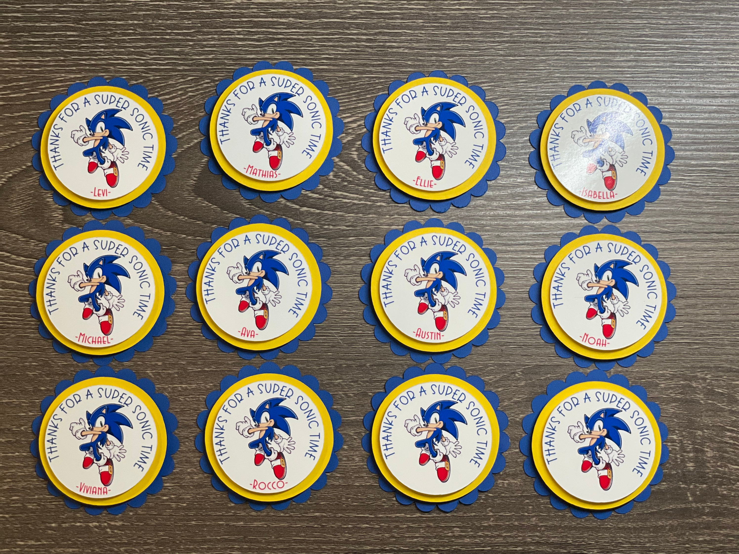 Sonic the Hedgehog Favor Tags - Etsy