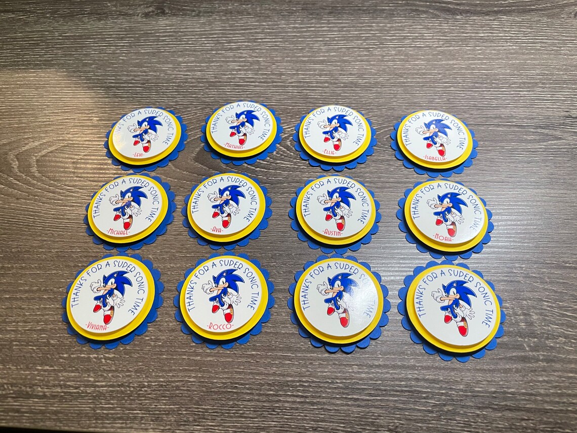 Sonic the Hedgehog Favor Tags - Etsy