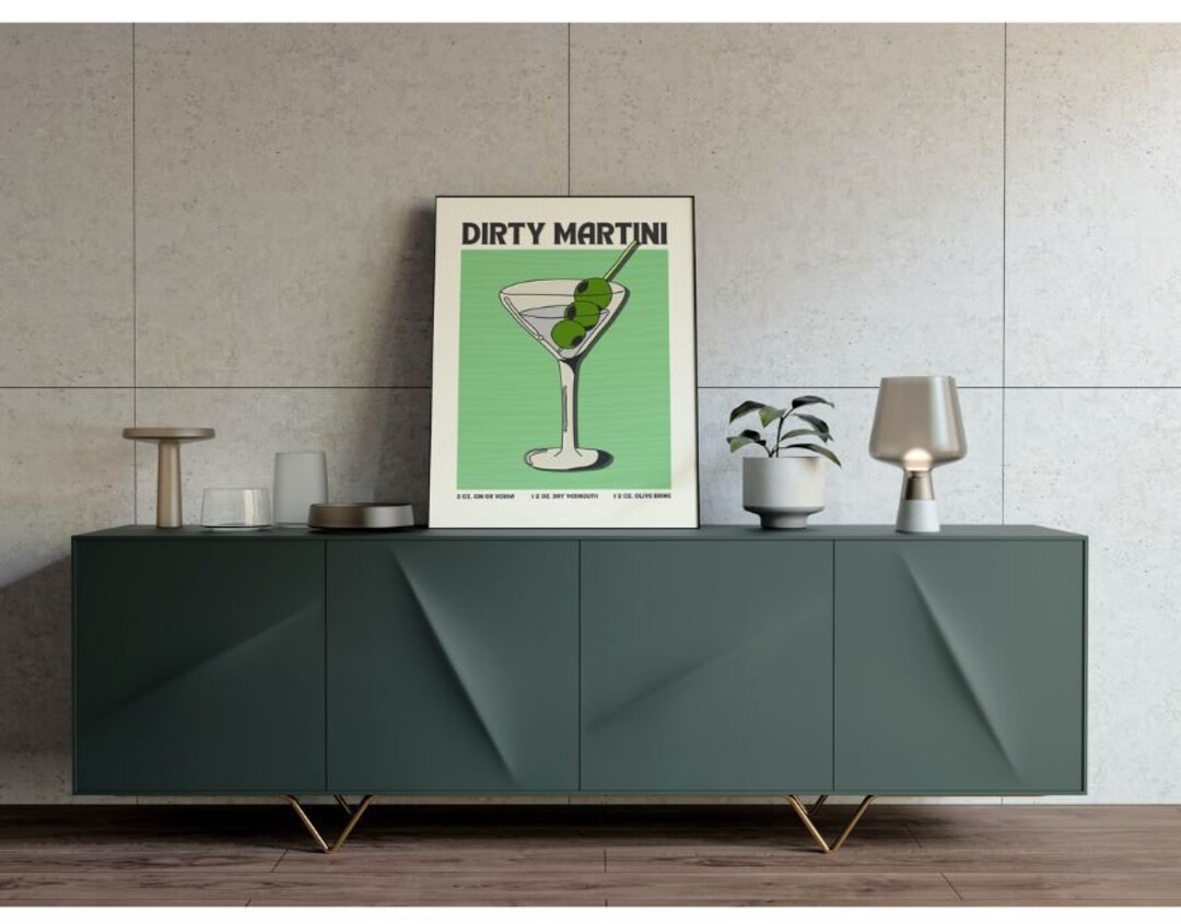 Dirty Martini Cocktail Recipe Poster Art Print - Etsy