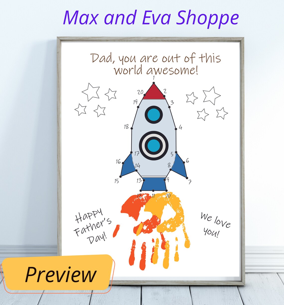 Father's Day Personalized and Handmade Art for Dad | Connect-the-dots ...