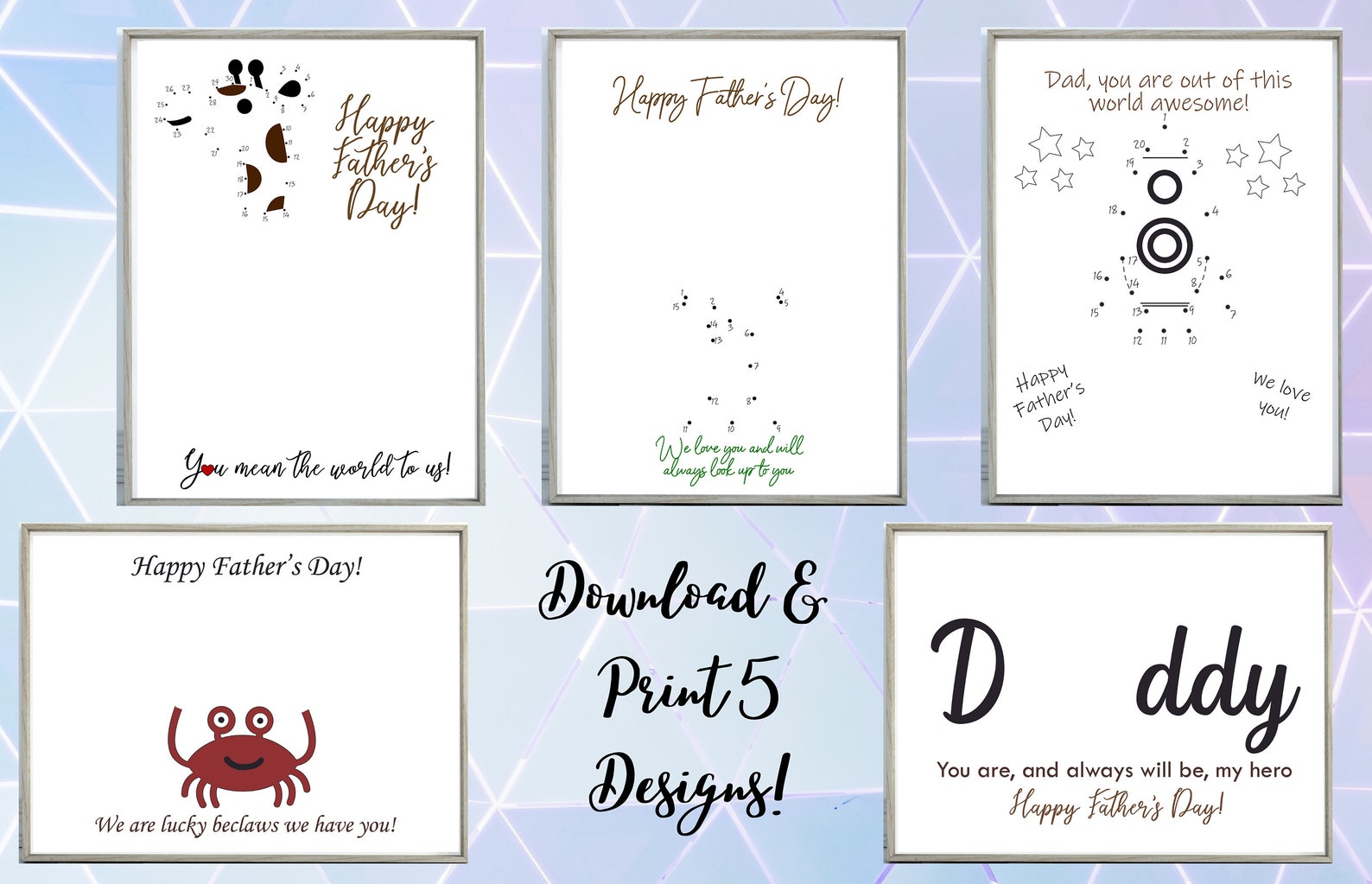 Father's Day Personalized and Handmade Art for Dad | Connect-the-dots ...