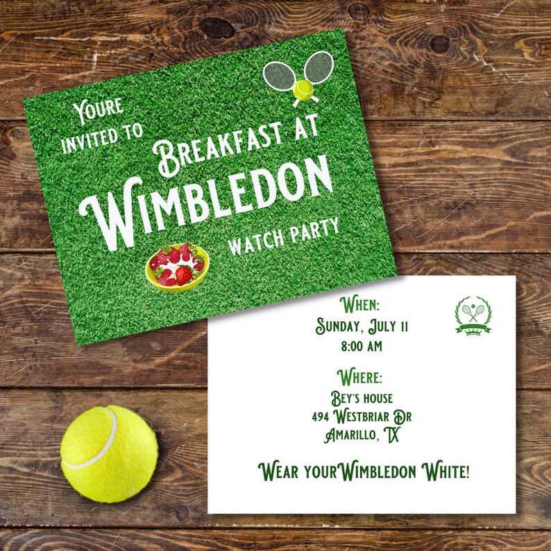 Breakfast at Wimbledon Watch Party Invitation - Etsy