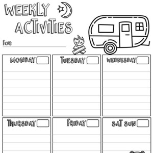 HAPPY CAMPER Printable Weekly Activity Chart - Etsy