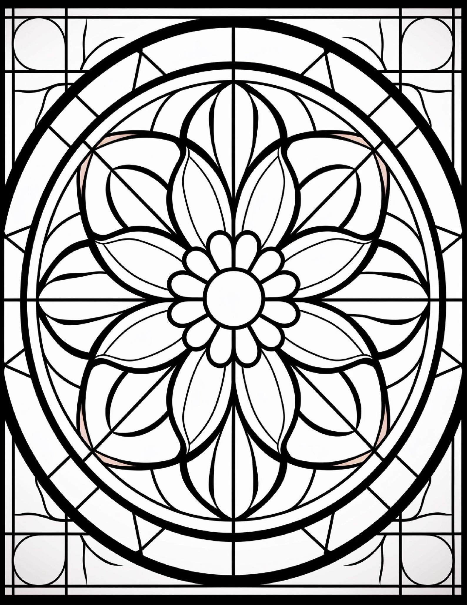 40 Printable Stained Glass Mandala Coloring Pages for Adults & Kids ...