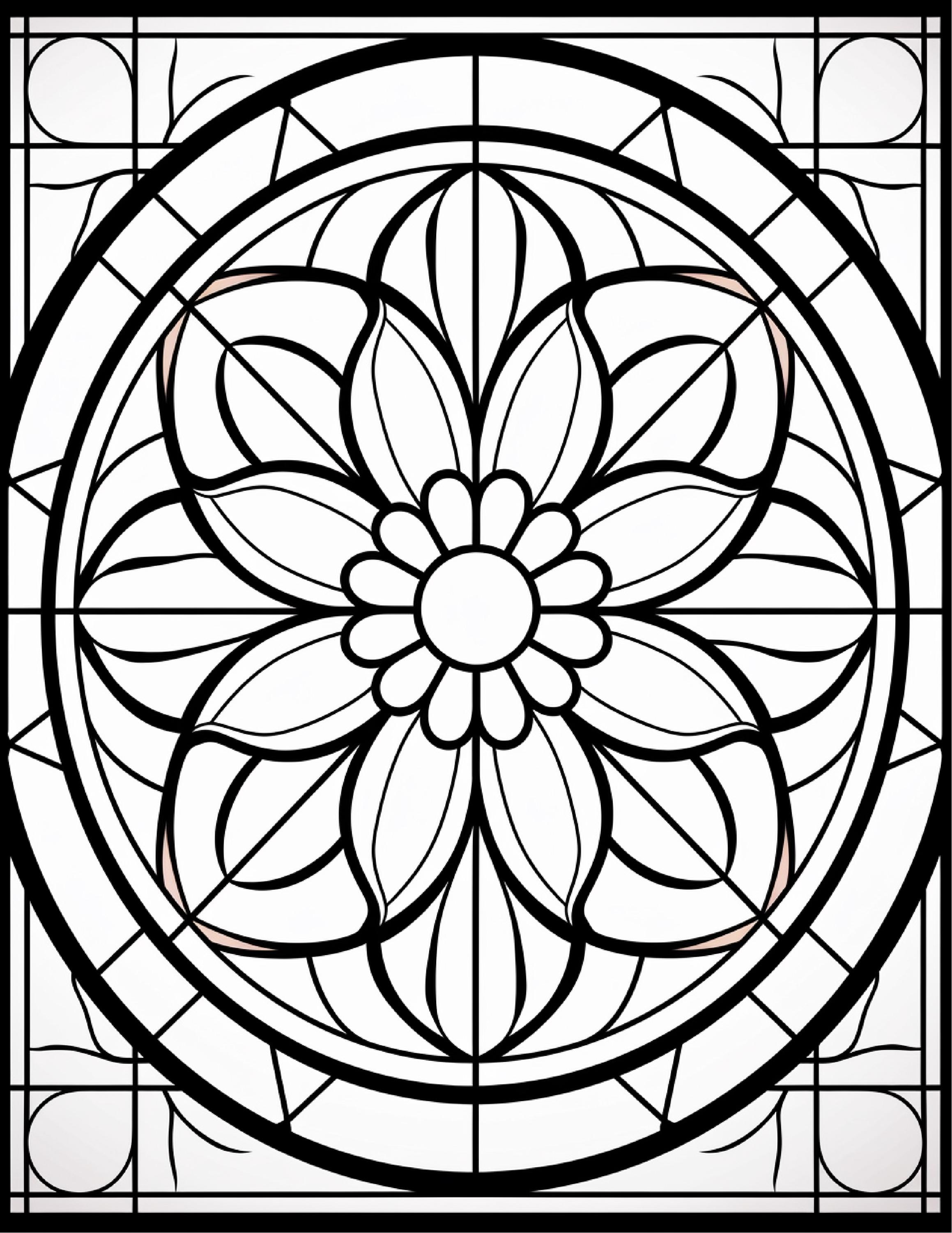 40 Printable Stained Glass Mandala Coloring Pages for Adults & Kids ...