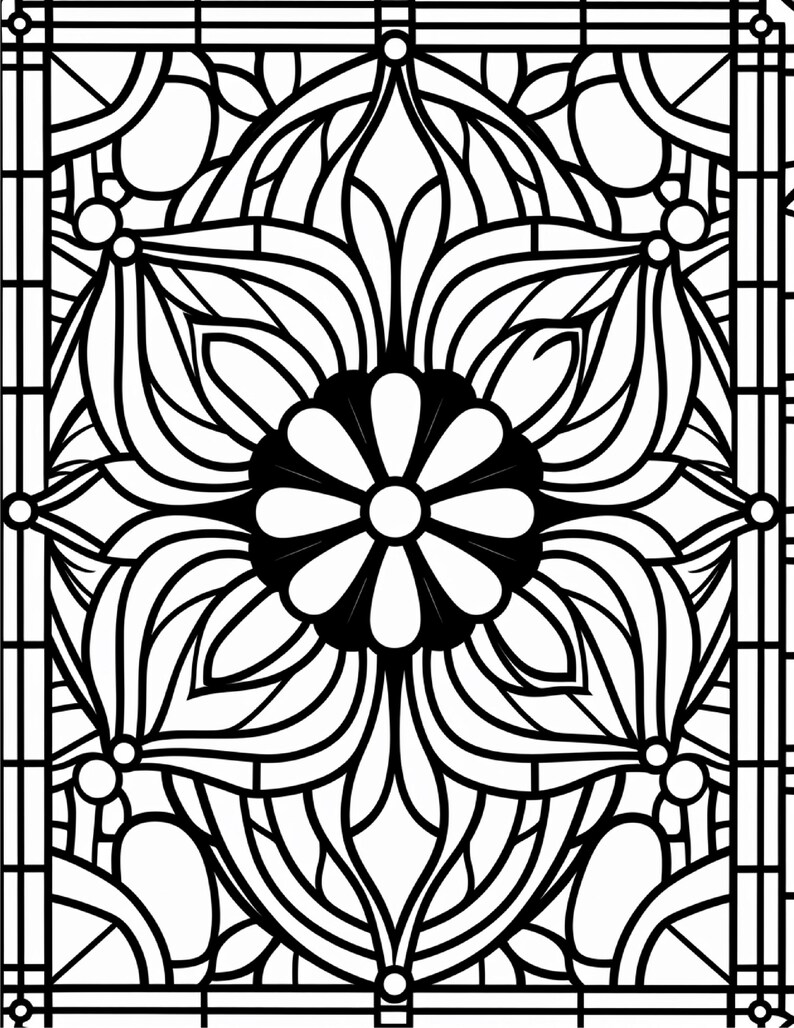 40 Printable Stained Glass Mandala Coloring Pages for Adults & Kids ...